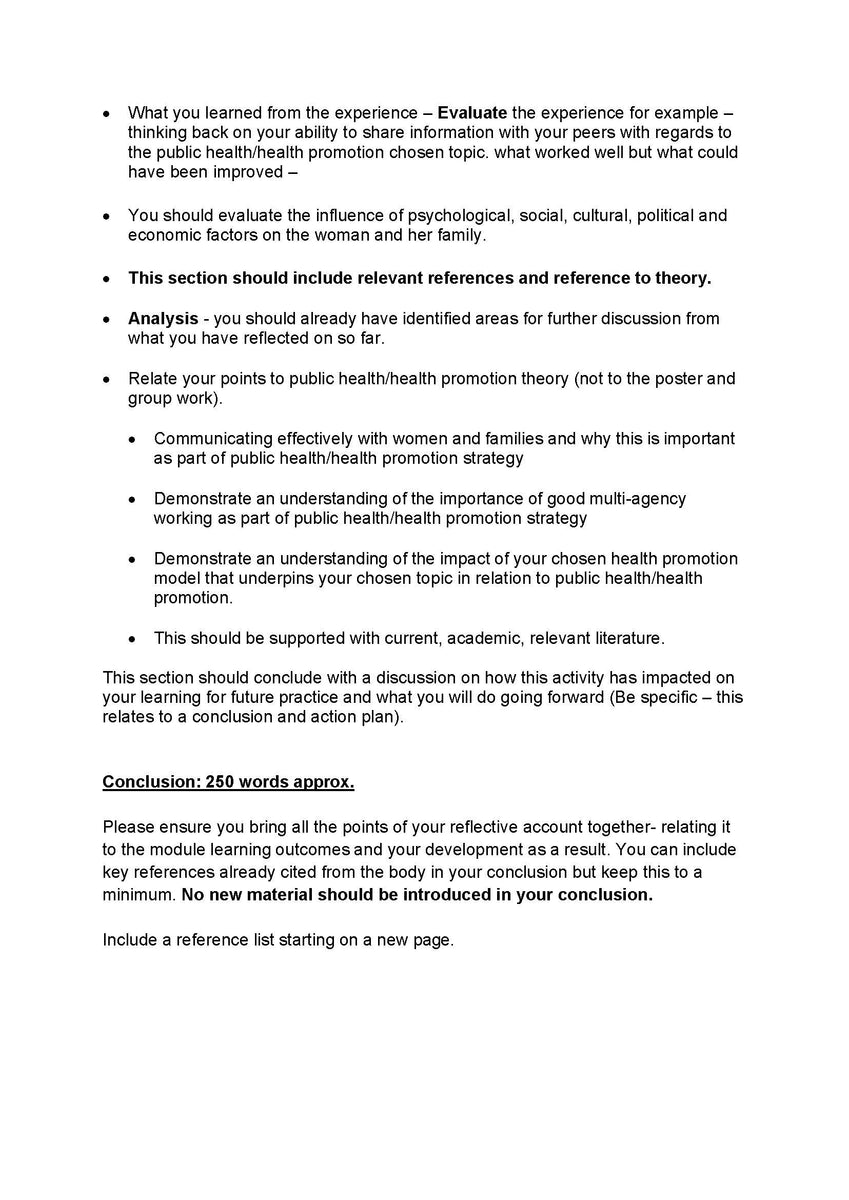 Public Health in Midwifery: Reflection Essay Guide | Grammarholic