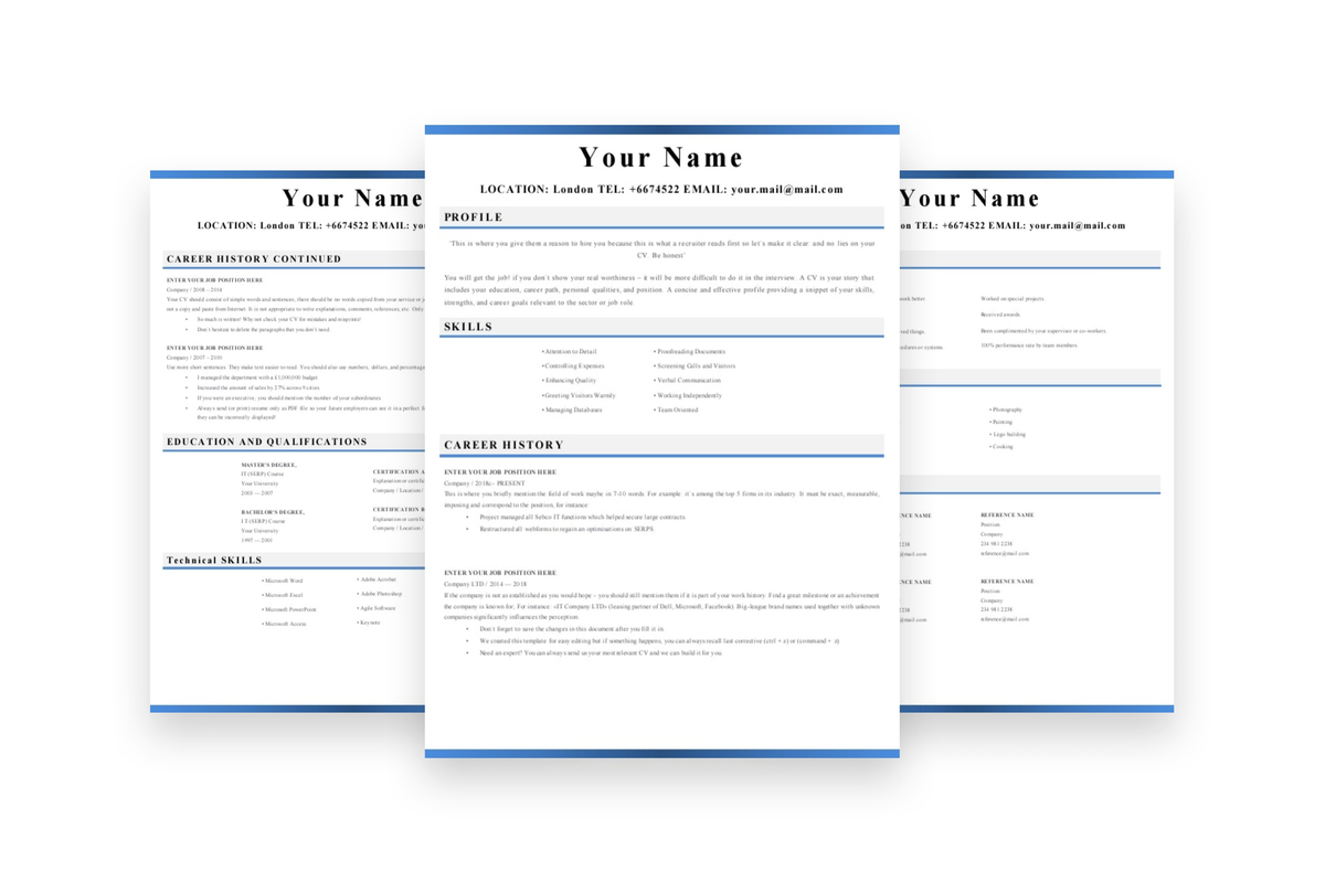 Clear CV, Resume Templates | Grammarholic