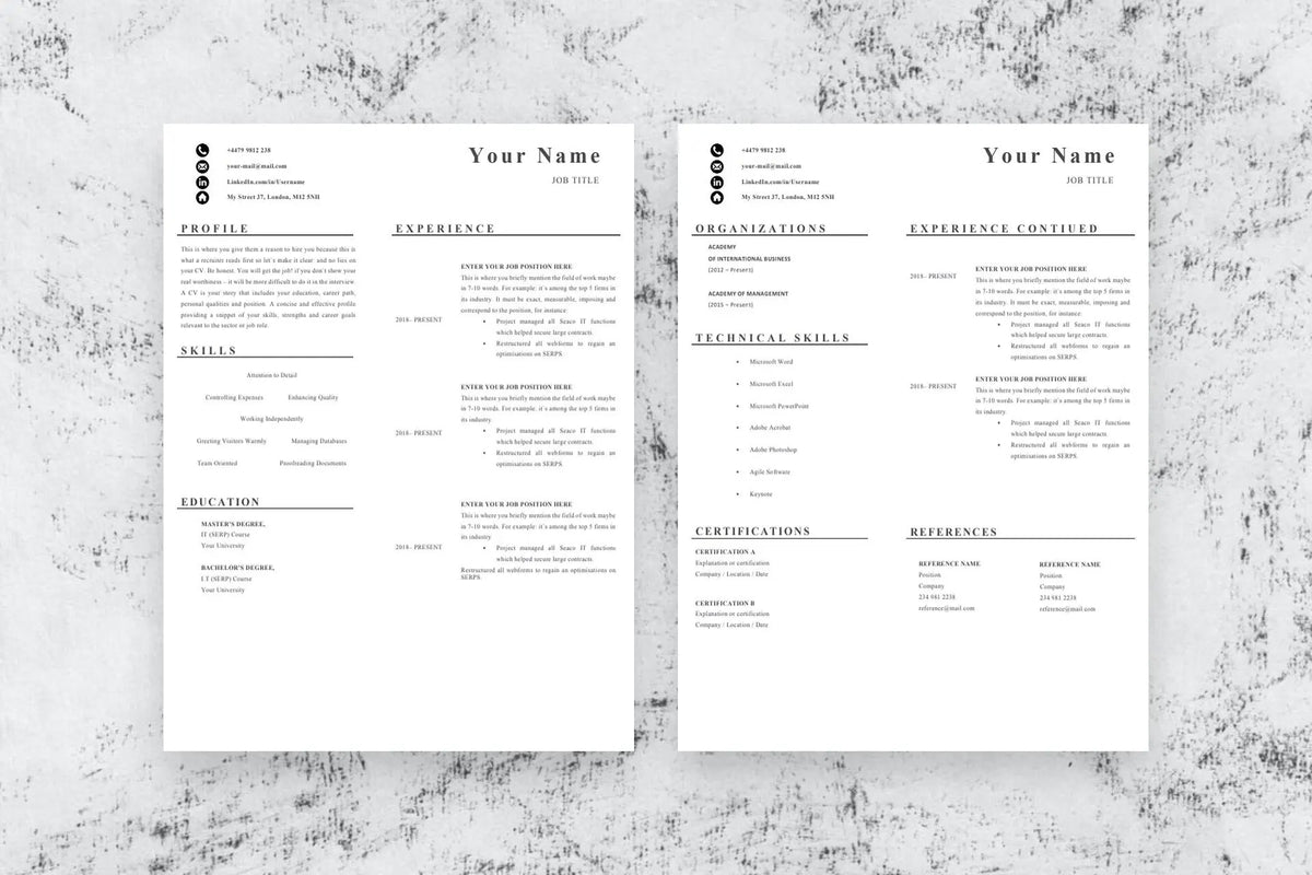 Front End Developer Resume, 2 Page CV Template | Grammarholic