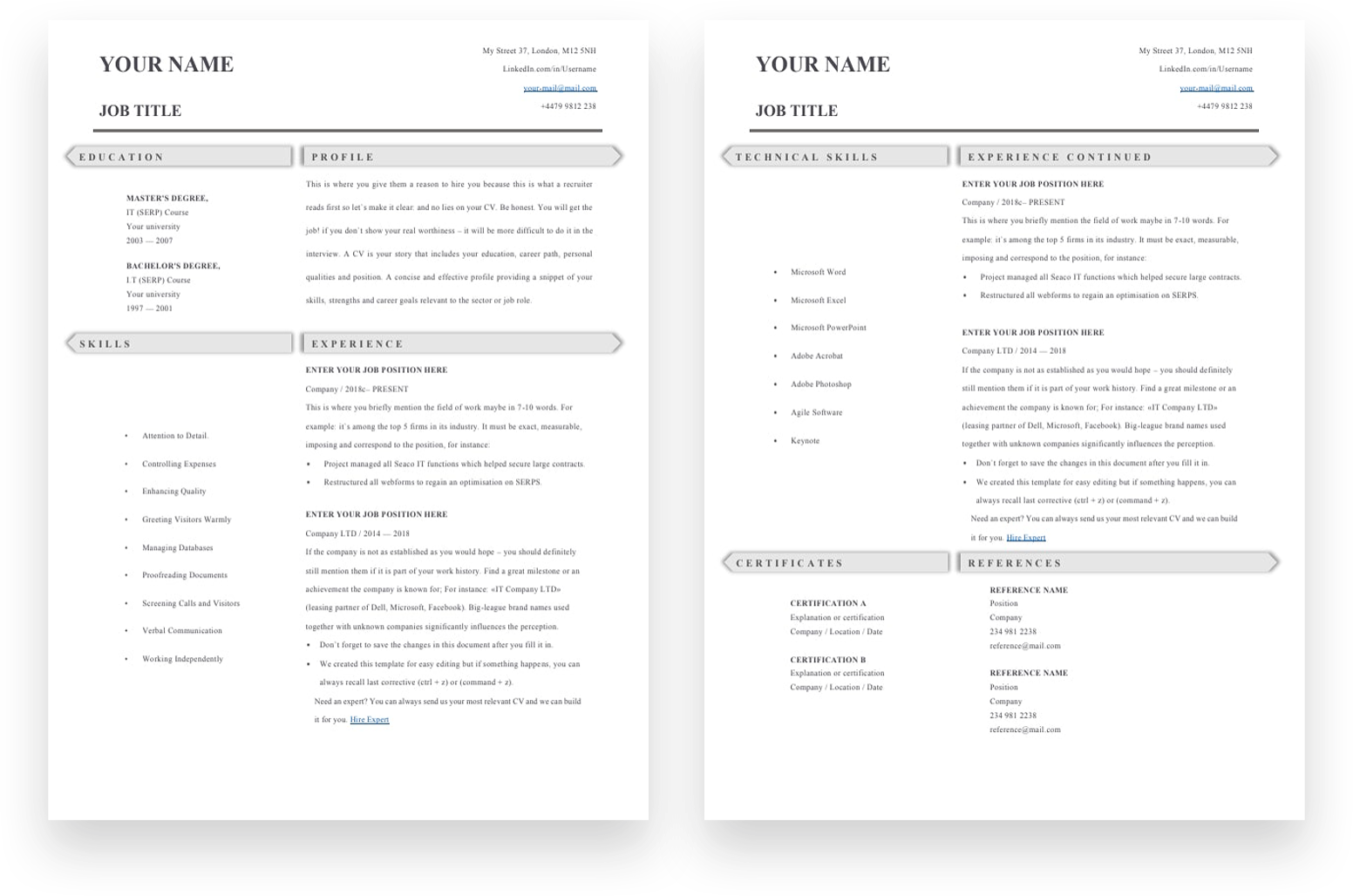 Retail Assistant 2 Page CV Template | Grammarholic