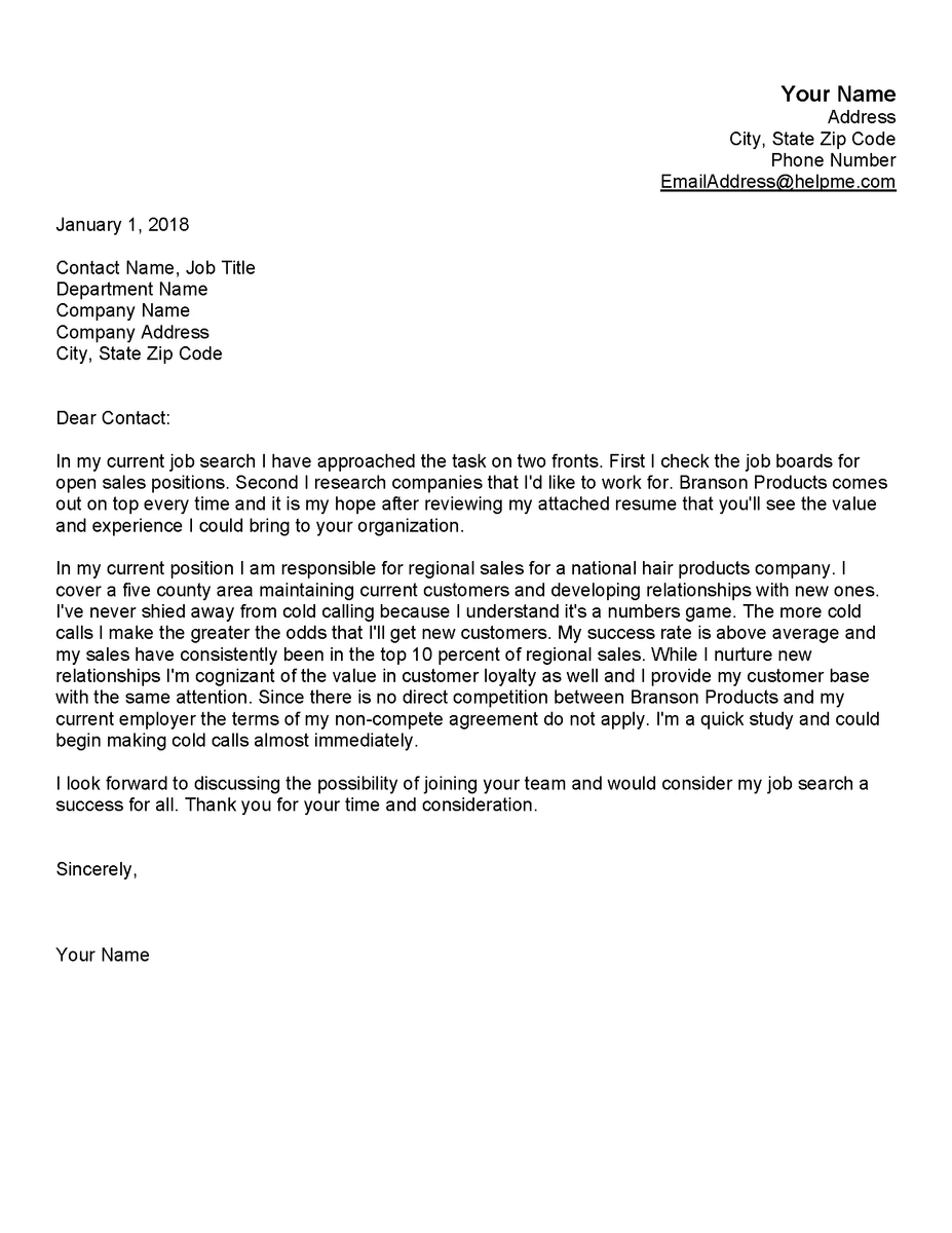 Standard Cover Letter | Grammarholic